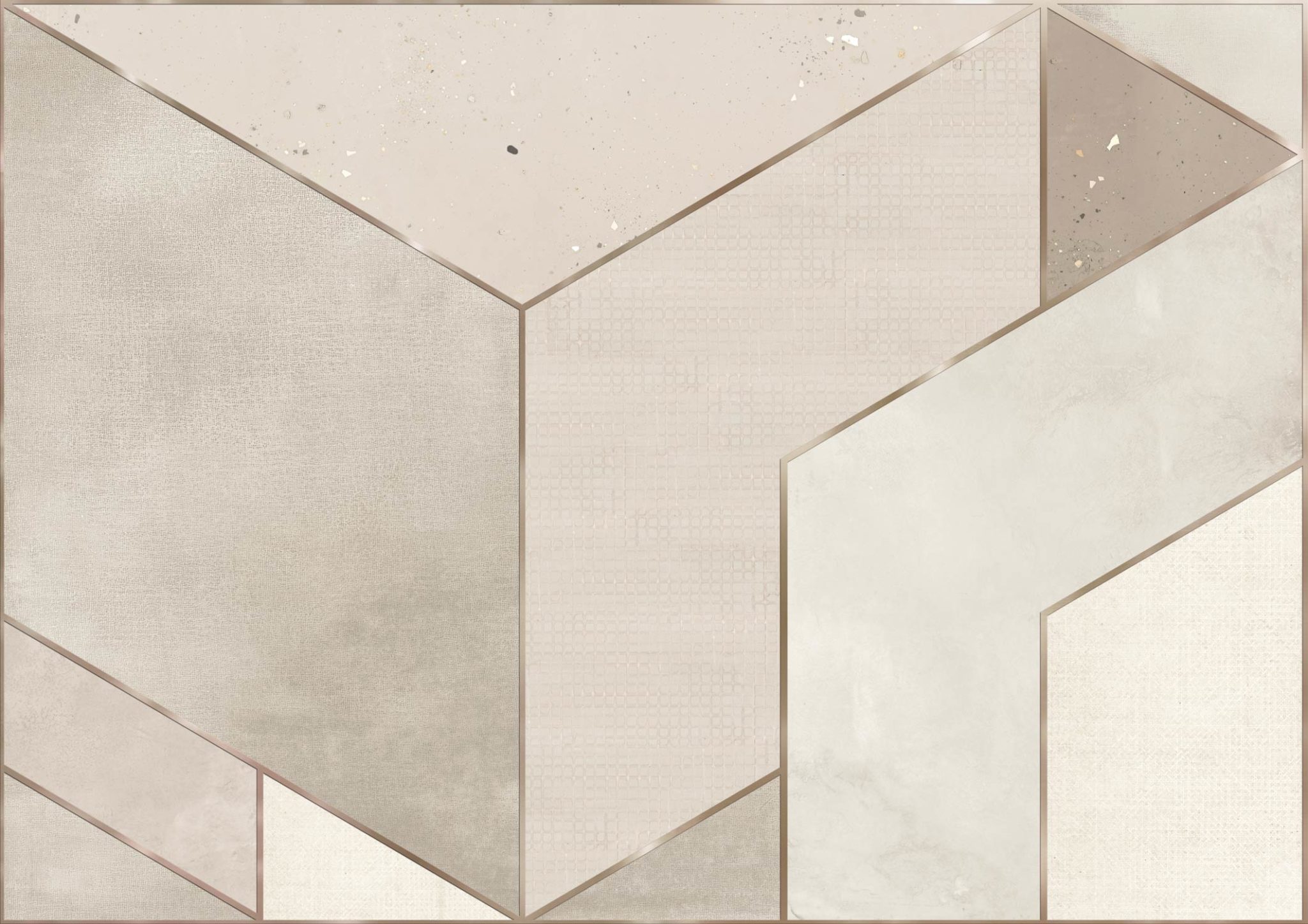 "Bronze border" geometric Wallpaper by R&D | Styl'Editions